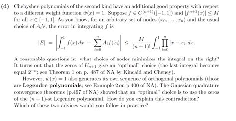 solved chebyshev polynomials of the second kind have an