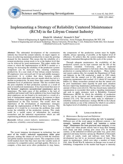actividad2 implementing a strategy of reliability centered maintenance pdf reliability
