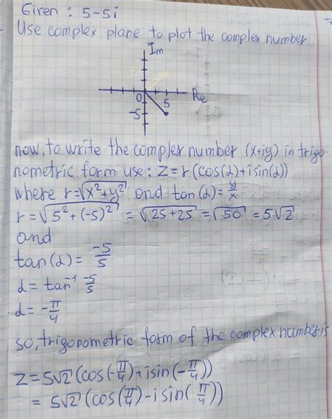 explained plot the complex number then write the trigonometric plainmath