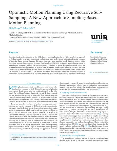 pdf optimistic motion planning using recursive sub sampling a new approach to sampling based