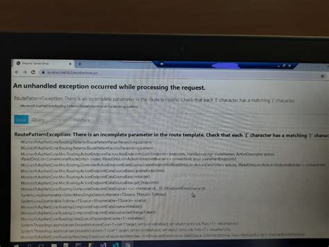 Visual Studio 2019 An Unhandled Exception Occured While Processing