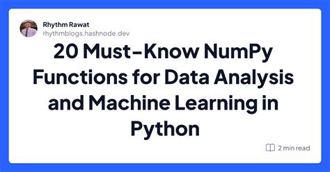 20 Must Know Numpy Functions For Data Analysis And Machine Learning In