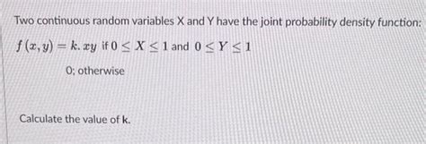 solved two continuous random variables x and y have the