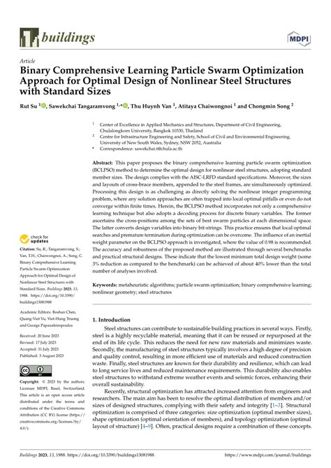 pdf binary comprehensive learning particle swarm optimization approach for optimal design of