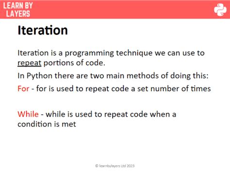 Lesson 8 Python Loops And Iteration Learnbylayers