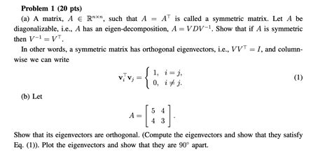 solved problem 1 20 pts a a matrix a e rnxn such