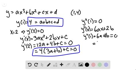solved a cubic polynomial a x {3} b x {2} c x d with a critical point at x 2 an inflection