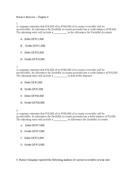 practice exercise chapter 4 pdf