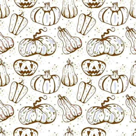 Modèle vectorielle continue d automne avec des citrouilles et des