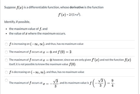solved suppose f x is a differentiable function whose