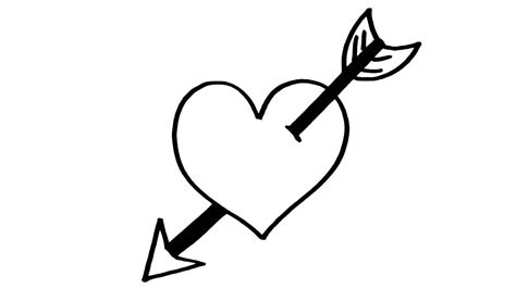How To Draw A Heart With An Arrow Easy 1 Minute Drawing YouTube