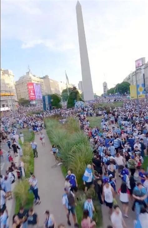 Argentina Fans Celebrate World Cup At Landmark Sexiest Fan Said Shed Run Naked Around Daily