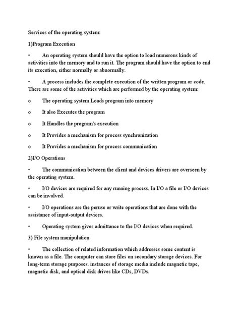 services of operating system pdf operating system computer data storage