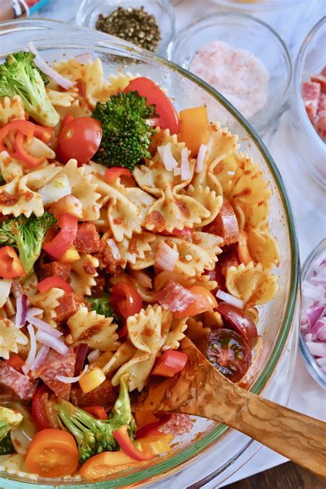 The Most Flavorful Cold Pasta Salad Youll Ever Make Slice Of Jess