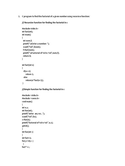 recursive function for finding the factorial in c pdf integer computer science quadratic