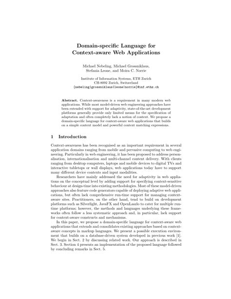pdf domain specific language for context aware web applications