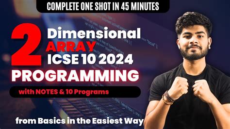double dimensional array 2d array 2 dimensional array icse class 10 programming from