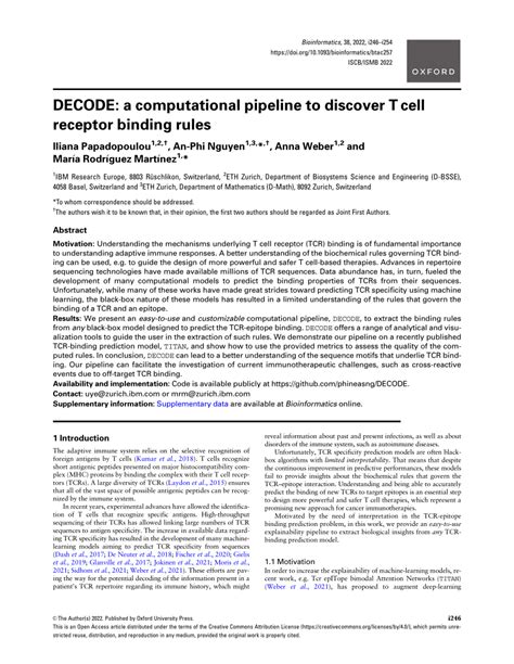 pdf decode a computational pipeline to discover t cell receptor binding rules