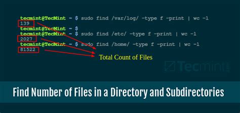how to find number of files in a directory and subdirectories linux numbers tutorial