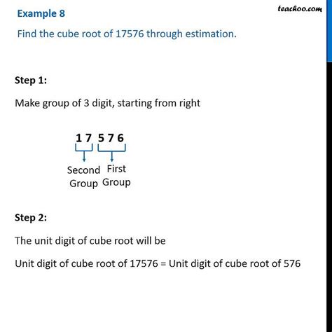 question 1 find the cube root of 17576 through estimation