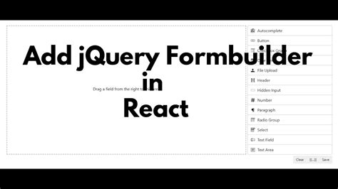 add jquery formbuilder in react add jquery formbuilder in react js jquery formbuilder react
