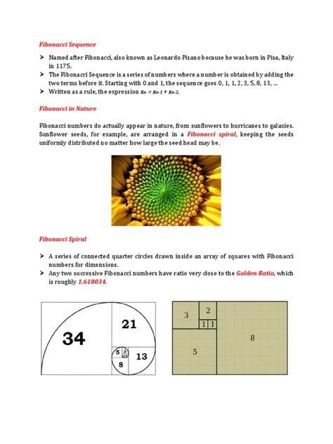 fibonacci sequence elementary mathematics physics and mathematics