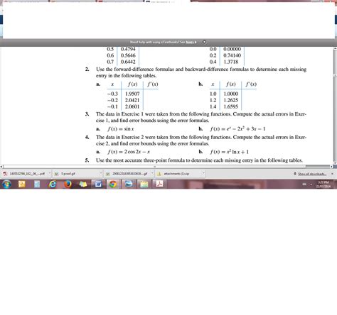 solved use the forward difference formulas and