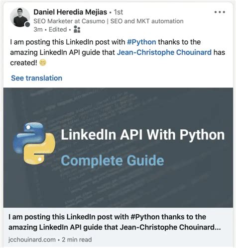 LinkedIn API With Python Complete Guide JC Chouinard