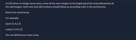 solved 3 20 given an integer array nums move all the