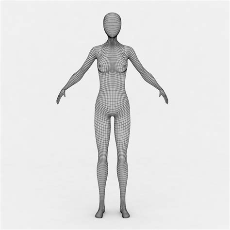Female Body Base Mesh D Model Rigged Max Obj Mtl Cgtrader