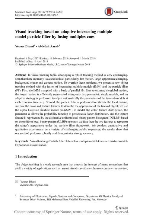 visual tracking based on adaptive interacting multiple model particle filter by fusing multiples