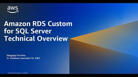 Amazon Rds Custom For Sql Server Technical Overview Amazon Web Services Youtube