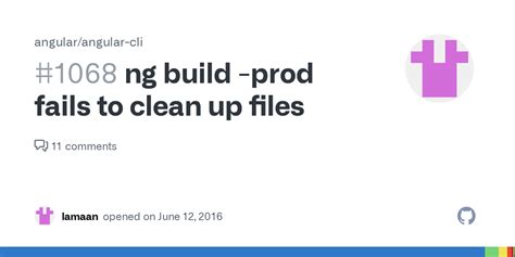 Ng Build Prod Fails To Clean Up Files Issue 1068 Angular Angular