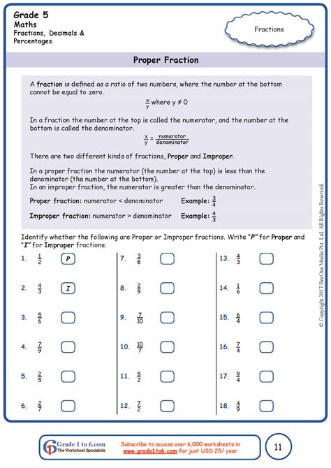grade 5 math worksheet fractions convert mixed numbers to improper fractions k5 learning grade