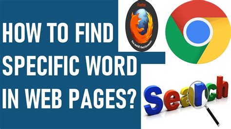 how to find specific word in web pages search for a specific keyword in web browsers youtube