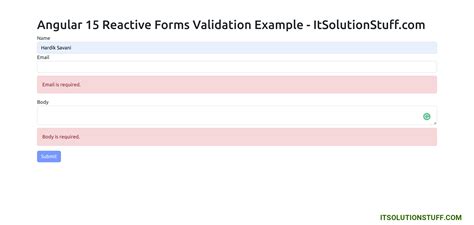 angular 15 reactive forms validation tutorial example