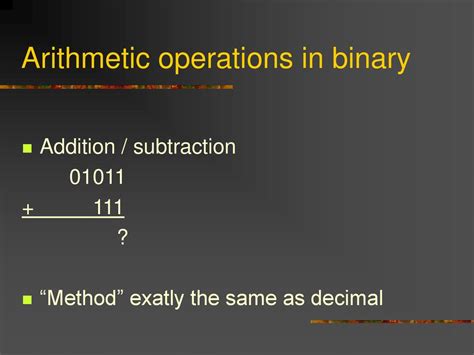 arithmetic operations in binary ppt download