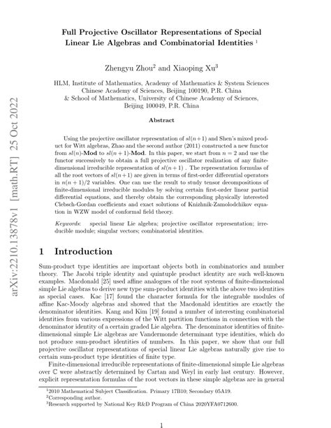 pdf full projective oscillator representations of special linear lie algebras and