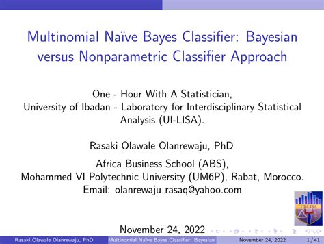 pdf multinomial naïve bayes classifier bayesian versus nonparametric classifier approach