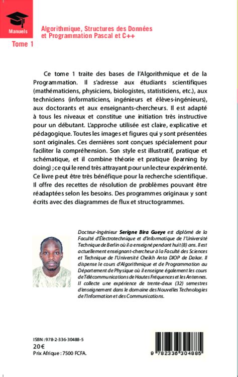 algorithmique structures des donnÉes et programmation pascal et c tome 1 serigne bira gueye