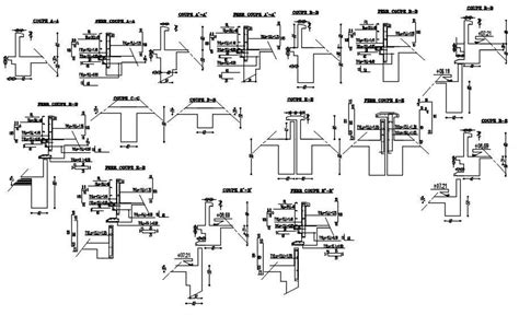 Different Cross Sections Of The Coping Structure With Formwork And Reinforcement Details In