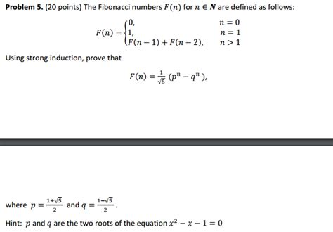 solved the fibonacci numbers f n for n element n are