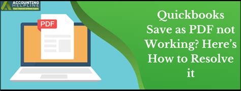 quickbooks save as pdf not working here s how to resolve it