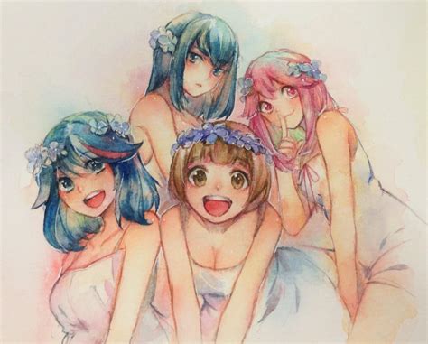 Matoi Ryuuko Kiryuuin Satsuki Mankanshoku Mako And Jakuzure Nonon Kill La Kill Drawn By