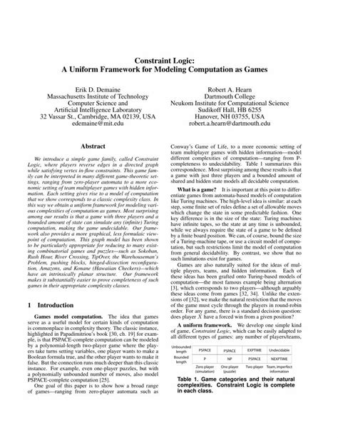 pdf constraint logic a uniform framework for modeling · ability constraint logic is