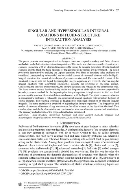 pdf singular and hypersingular integral equations in fluid structure interaction analysis