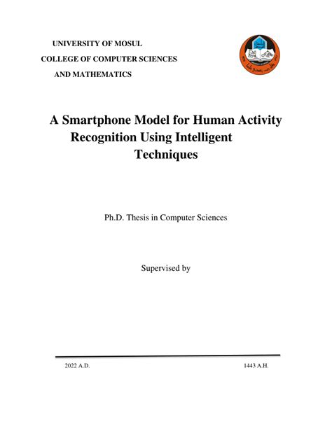 pdf a smartphone model for human activity recognition using intelligent techniques a