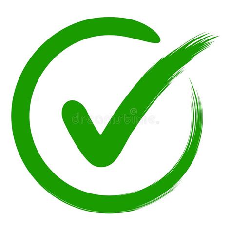 Approval Symbol Check Mark In A Circle Drawn Hand Vector Green Sign