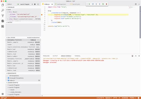 debug node js with es6 · issue 34615 · microsoft vscode · github