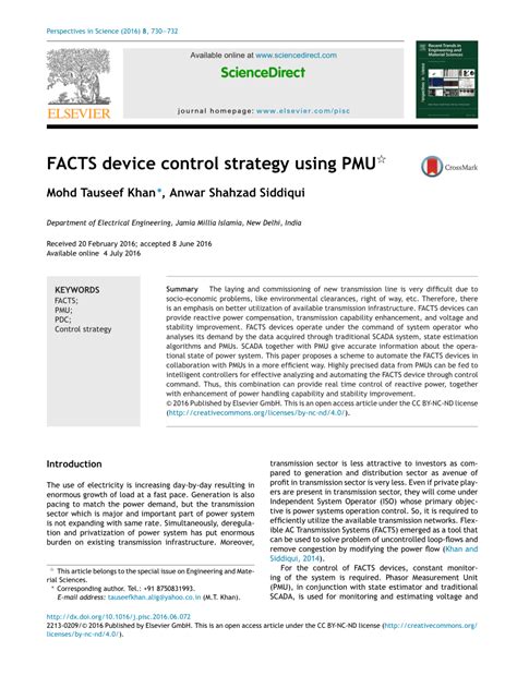 pdf facts device control strategy using pmu